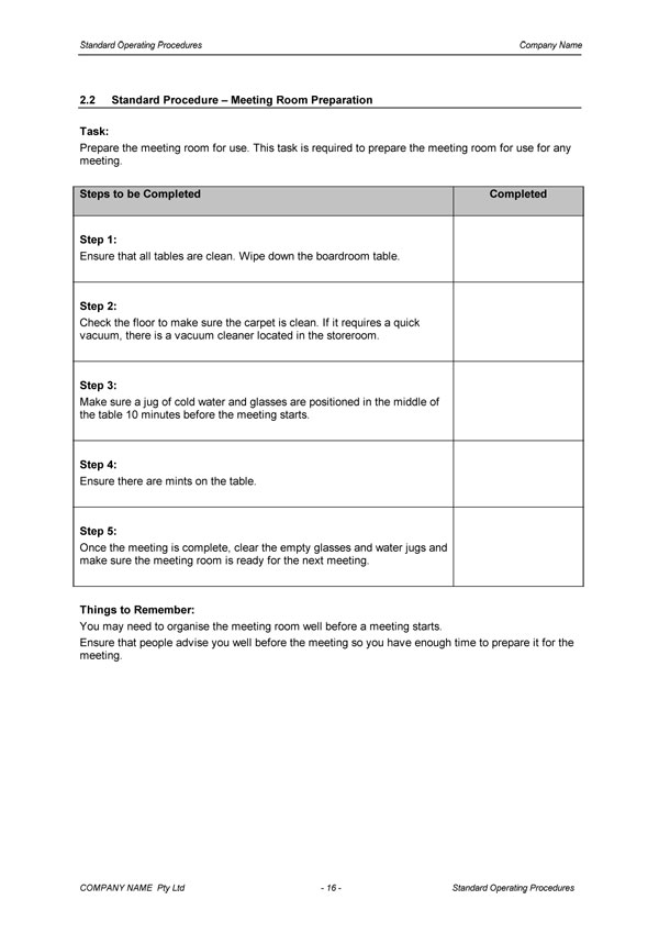 Standard Operating Procedure Template Download Digital Documents Direct