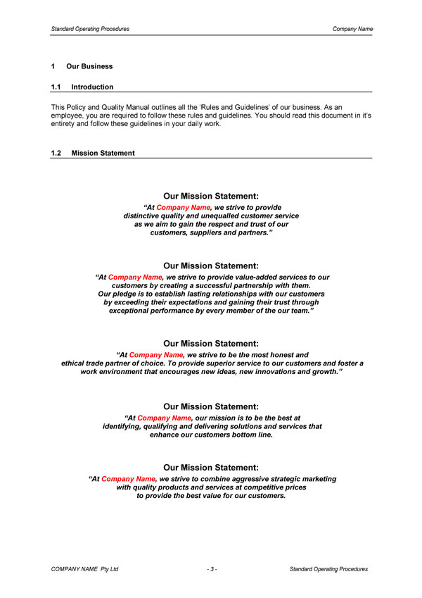 Mission Order Templates