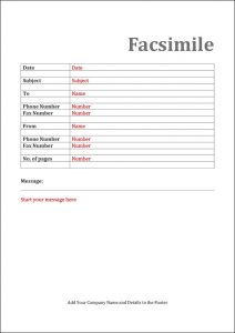 Fax Cover Sheet Template – Digital Documents Direct