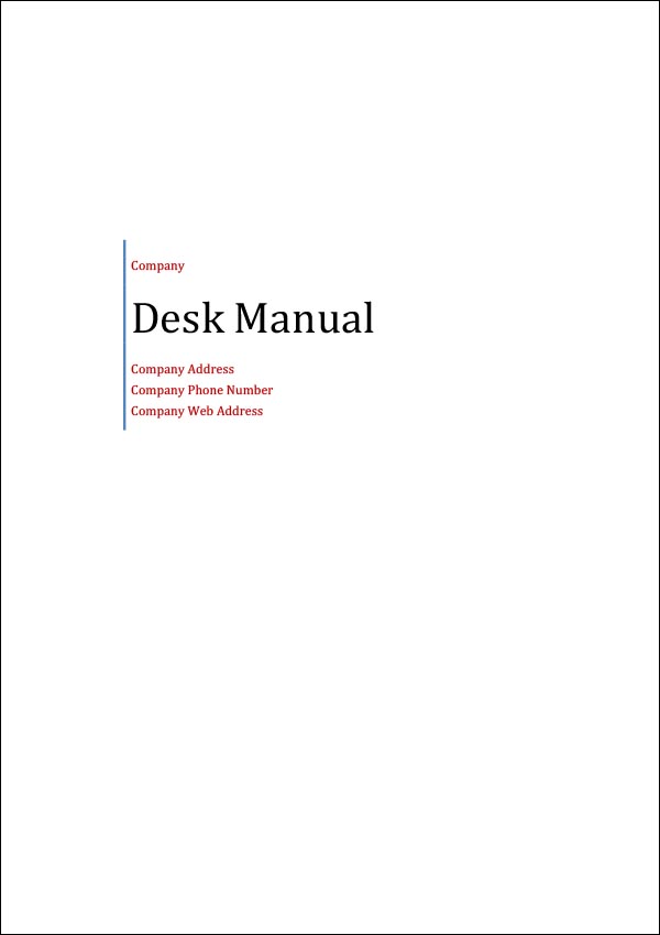 Sample Desk Manual Template Draft Archives Digital Documents Direct 