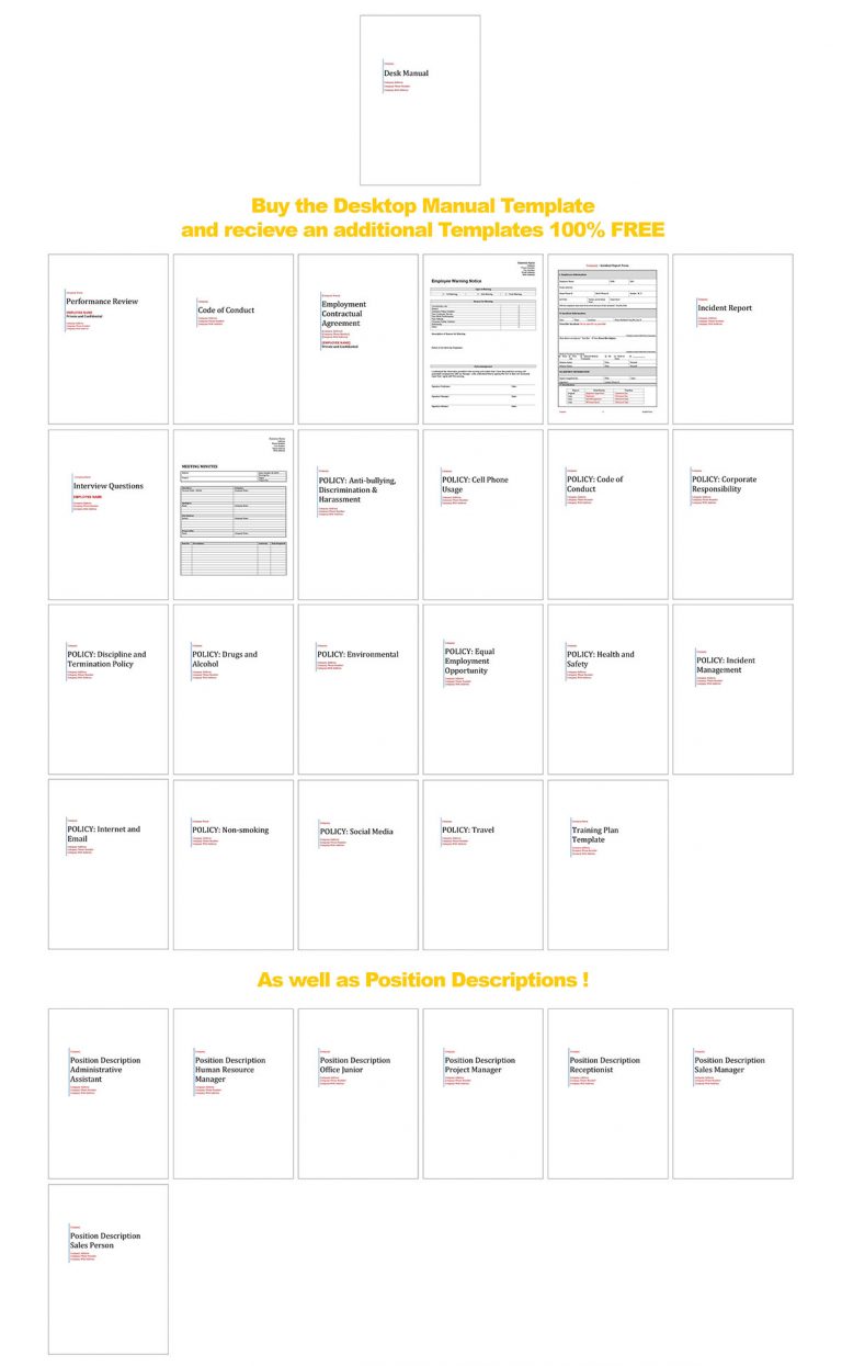 Desk Manual Template | Download
