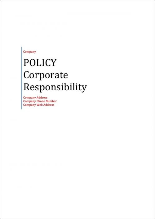 Corporate Responsibility Policy Template | Smart Responsible Business