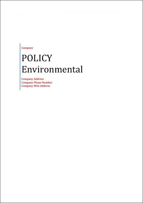 Environmental Policy Template | Improve Business Performance