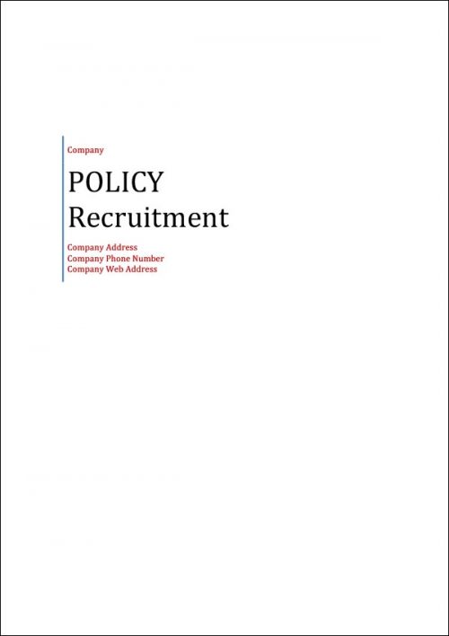 Recruitment Policy Template | Recruit the Best Team for Success