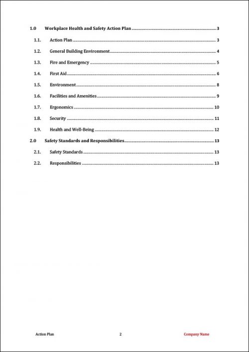 Create your WHS Action Plan fast with this WHS Action Plan Template