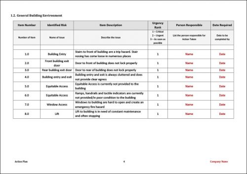 WHS Action Plan Template | Create your WHS Action Plan