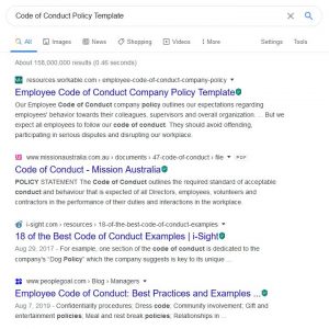 A Free Easy Code of Conduct Policy - Instant Download