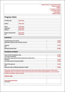 Progress Claim Template » Digital Documents Direct