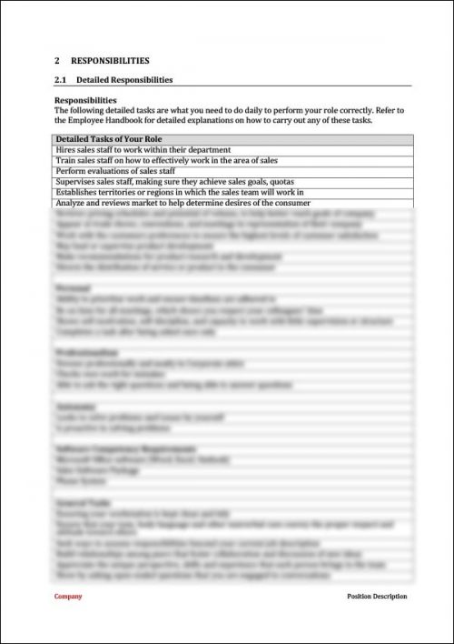 Sales Manager Position Description Template - Boost Business