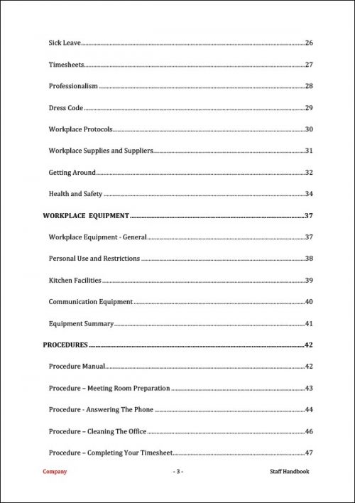 Staff Handbook Template