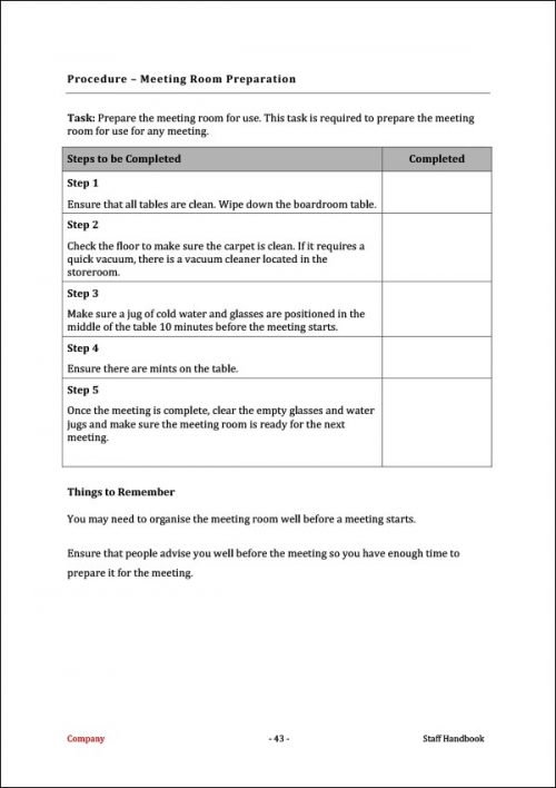 Staff Handbook Template