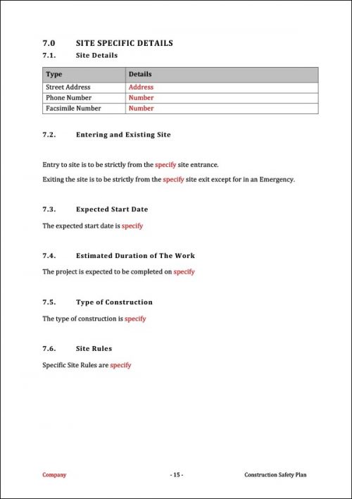 Construction Safety Plan Template | Make Safety a Priority