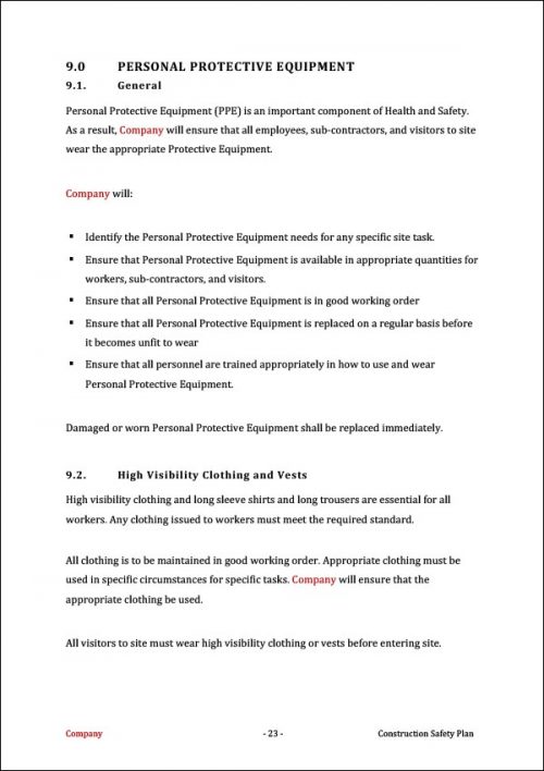 Construction Safety Plan Template | Make Safety a Priority