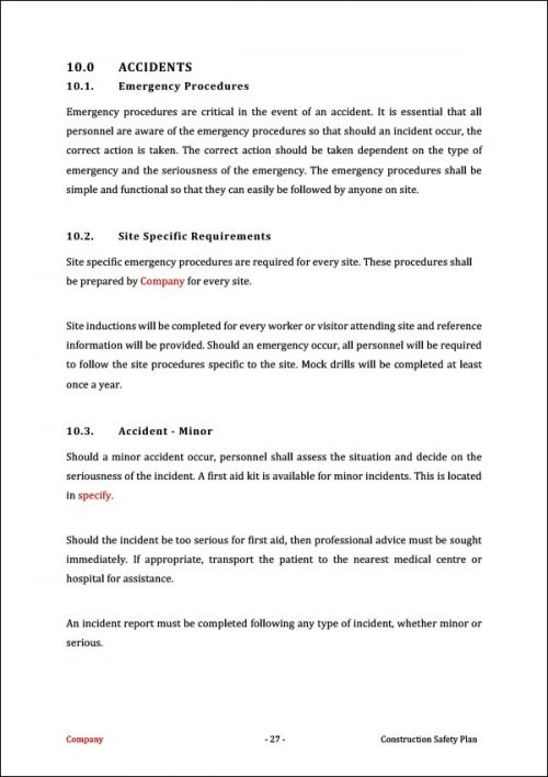 Construction Safety Plan Template | Make Safety a Priority