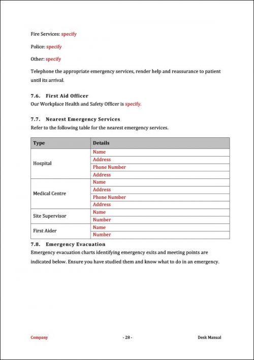 Desk Manual Template | Improve Business Performance