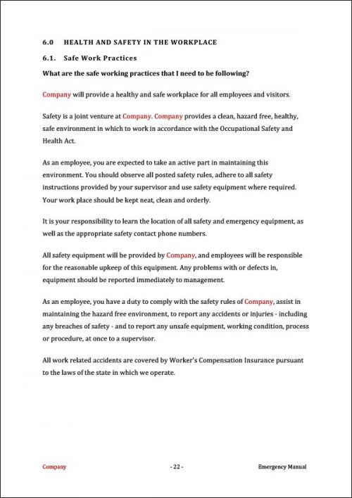 Emergency Manual Template | Is Your Business Prepared?