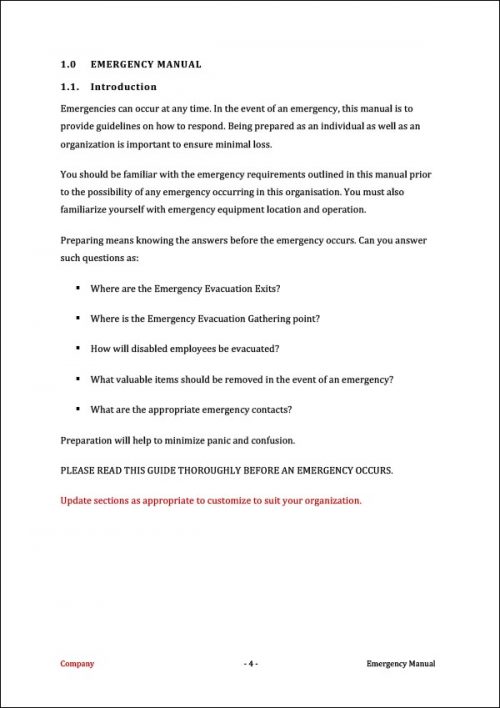 Emergency Manual Template | Is Your Business Prepared?