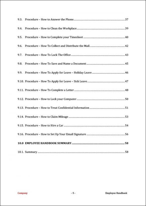 Employee Handbook Template