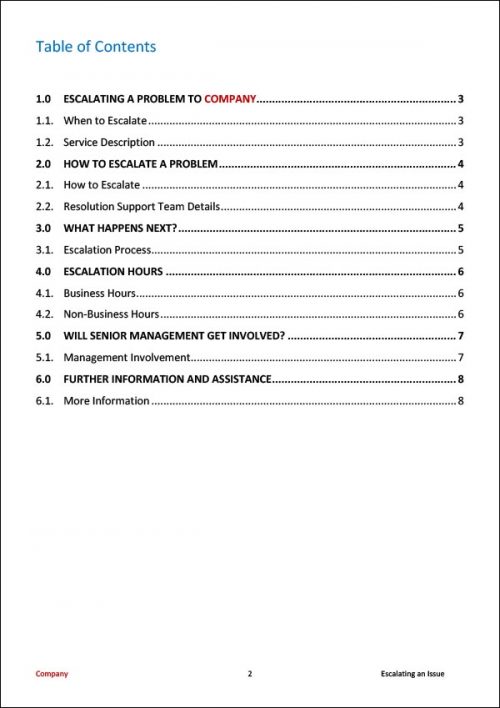 Call Center Escalation Process Template | Repeat Customers