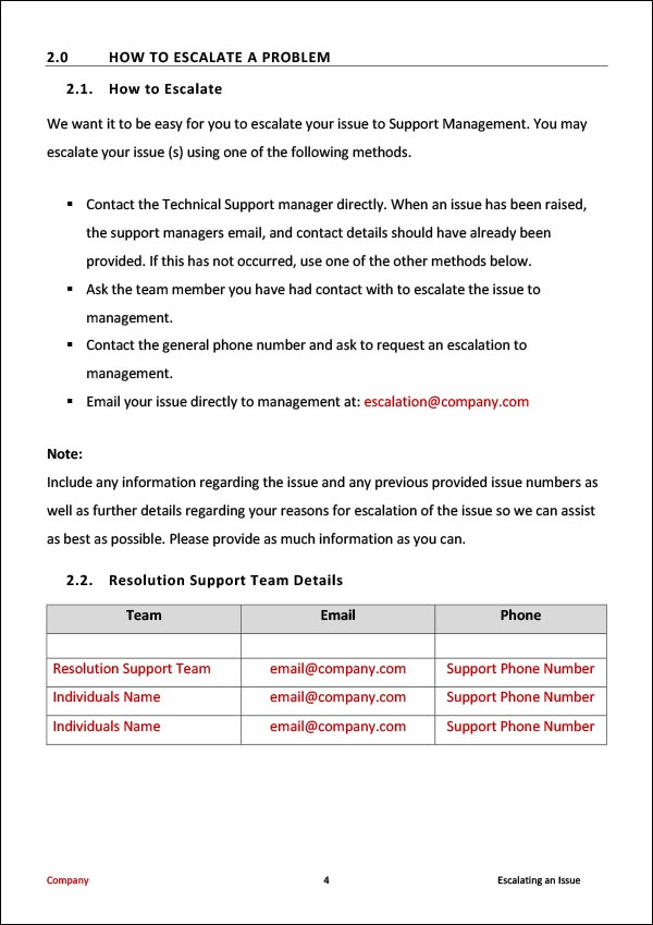 Customer Service Escalation Process Template Customer Service Escalation Process Template