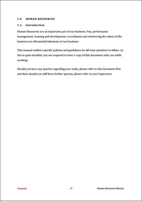 Human Resources Manual Template | Improve Human Performance Faster