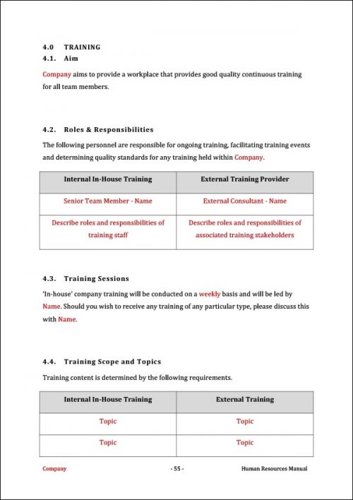 Human Resources Manual Template | Improve Human Performance Faster