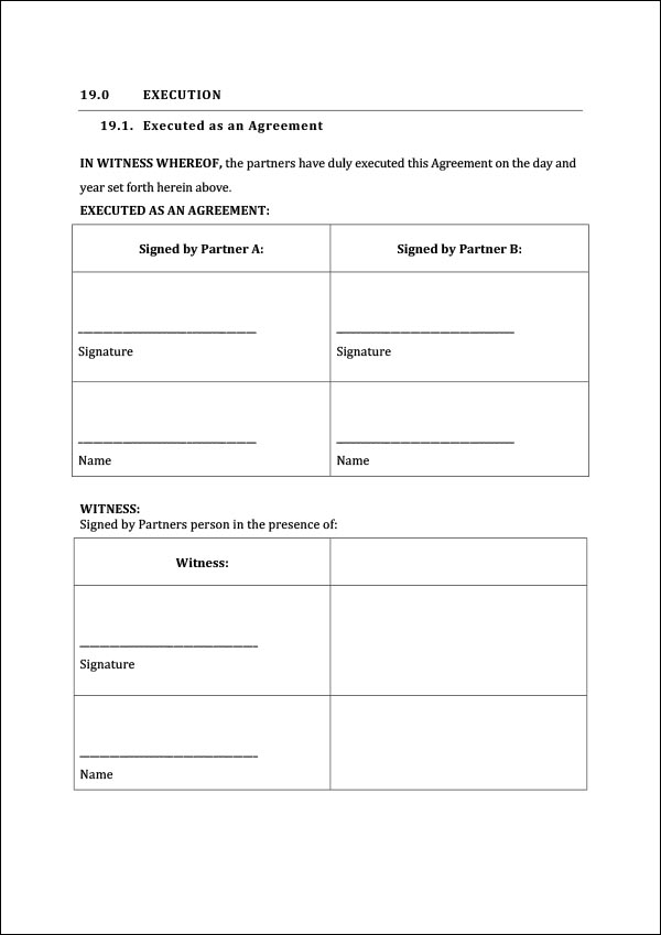 60 40 Partnership Agreement Template Protect Both Partners