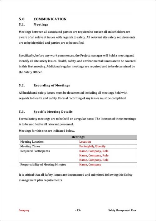 Safety Management Plan Template | Don't Risk It