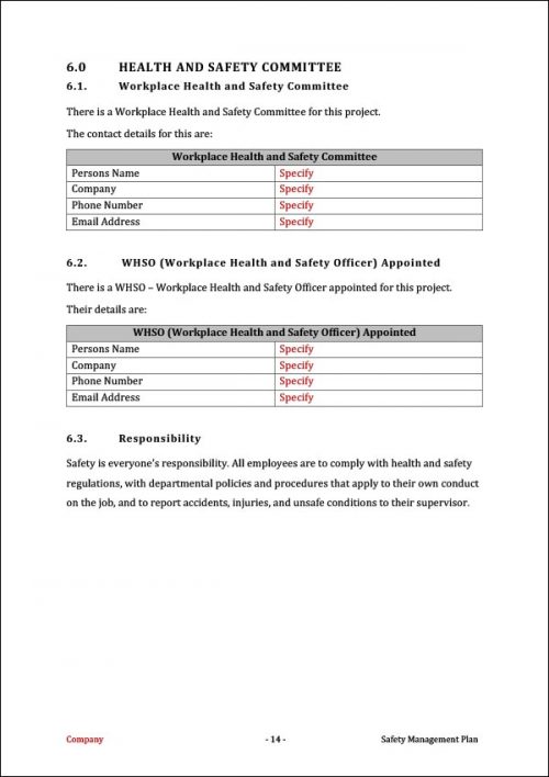 Safety Management Plan Template | Don't Risk It