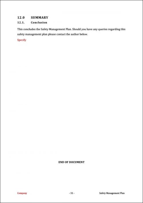 Safety Management Plan Template | Don't Risk It