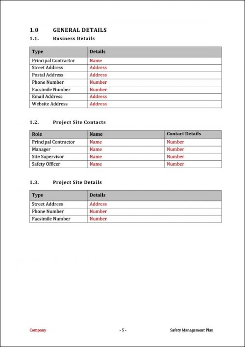 Safety Management Plan Template | Don't Risk It