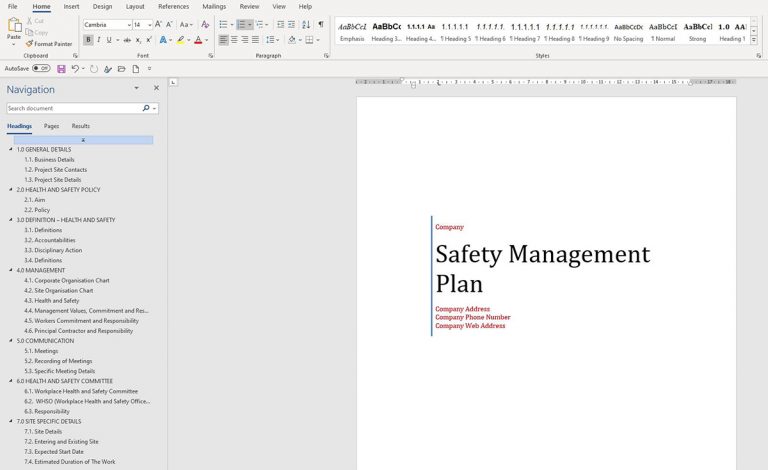 Safety Management Plan Template | Don't Risk It