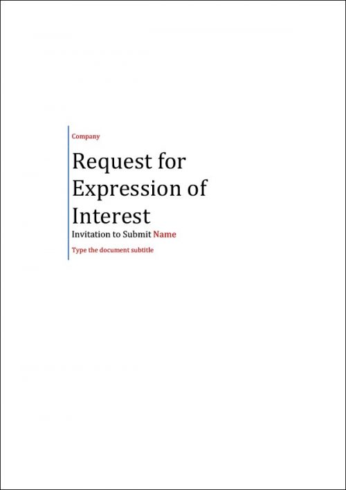 Expression of Interest Request Template | Find the Best Suppliers
