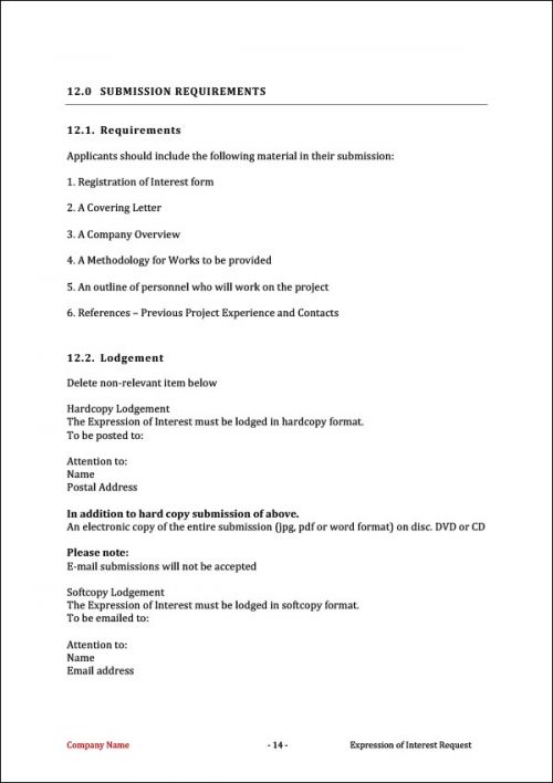 Expression of Interest Request Template | Find the Best Suppliers