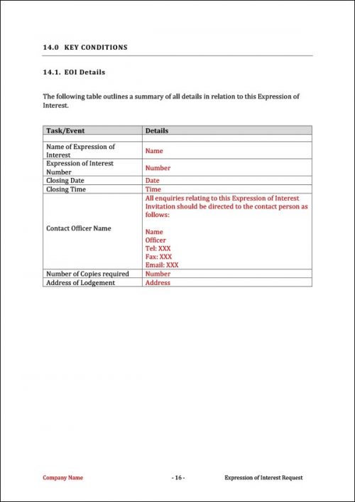 Expression of Interest Request Template | Find the Best Suppliers