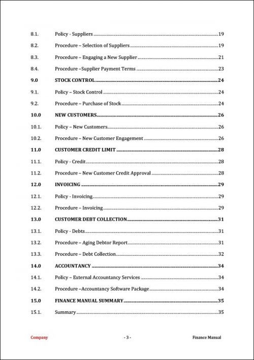 Finance Manual Template | An Important Part of Any Business