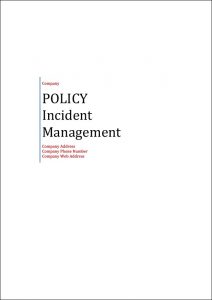 Incident Management Policy Template | Reduce Fear, Anxiety, Loss