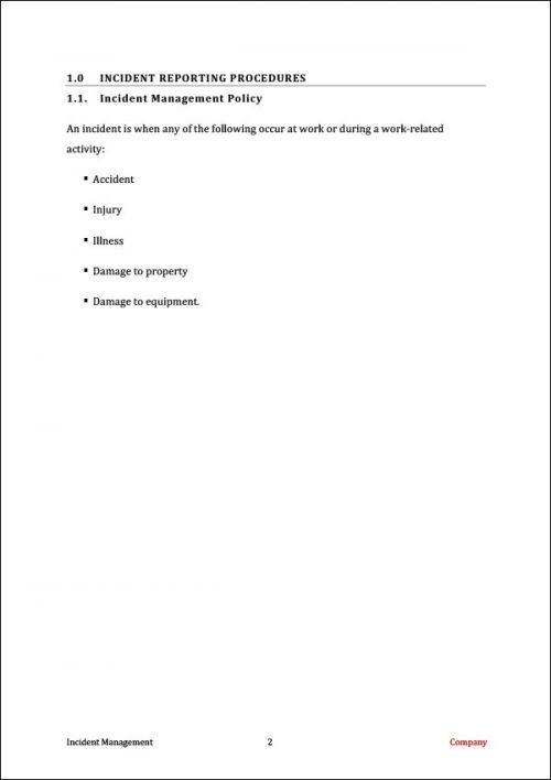 Incident Management Policy Template | Reduce Fear, Anxiety, Loss