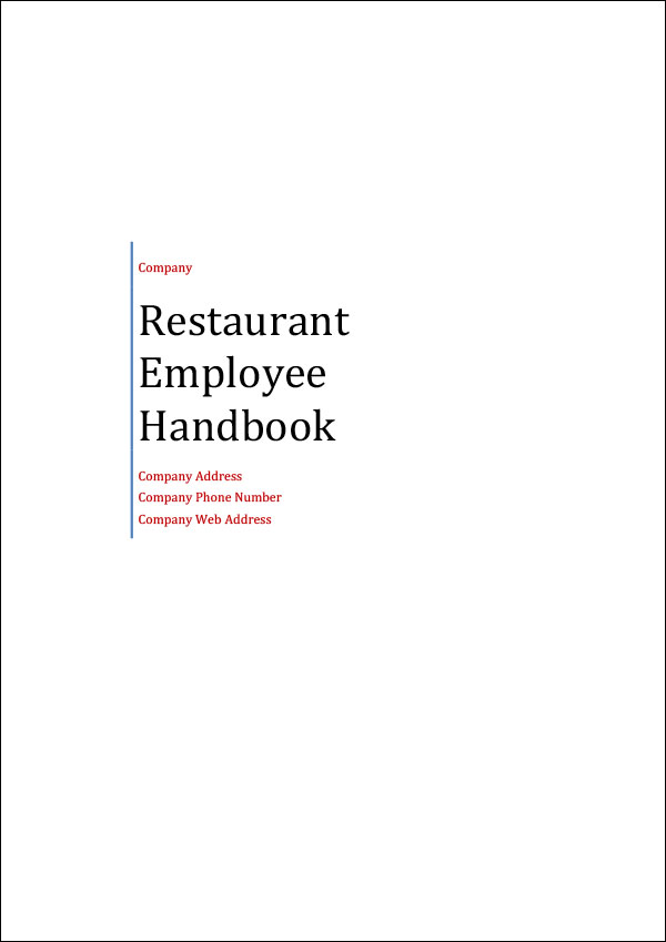 Restaurant Employee Handbook Template | Improve Your Restaurant Fast Restaurant Employee Handbook Template | Improve Your Restaurant Fast