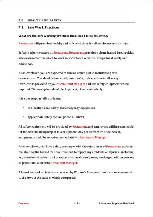 Restaurant Employee Handbook Template | Improve Your Restaurant Fast