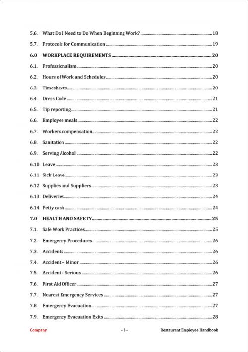 Restaurant Employee Handbook Template | Boost Performance