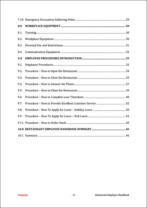 Restaurant Employee Handbook Template | Improve Your Restaurant Fast