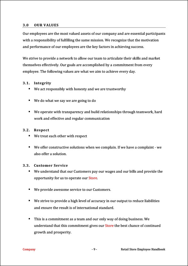 Retail Store Employee Handbook Template Improve Your Store Faster