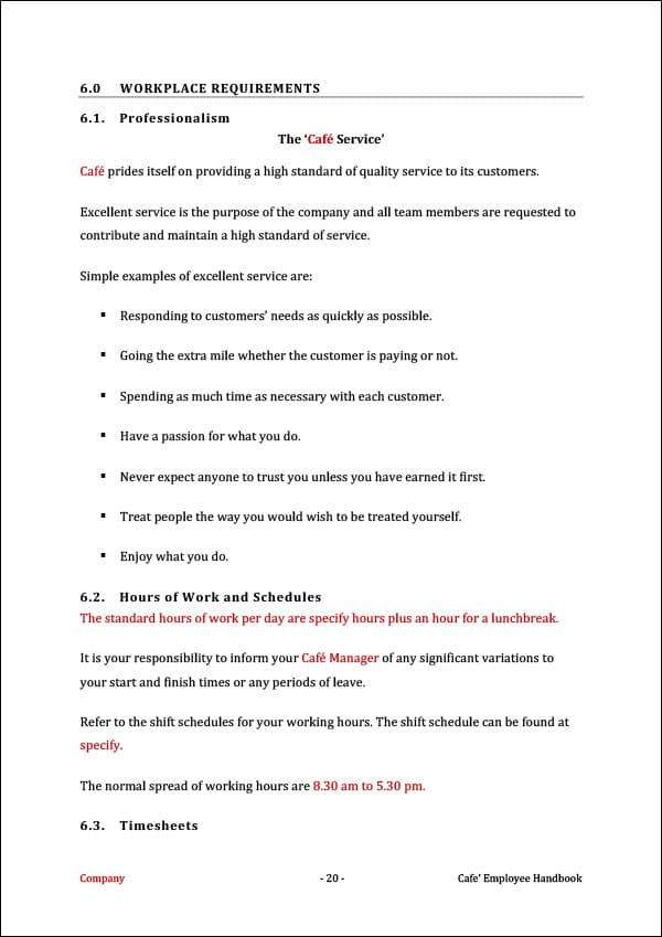 Caf Employee Handbook Template Boost Cafe Performance Fast Caf Employee Handbook Template Boost Cafe Performance Fast