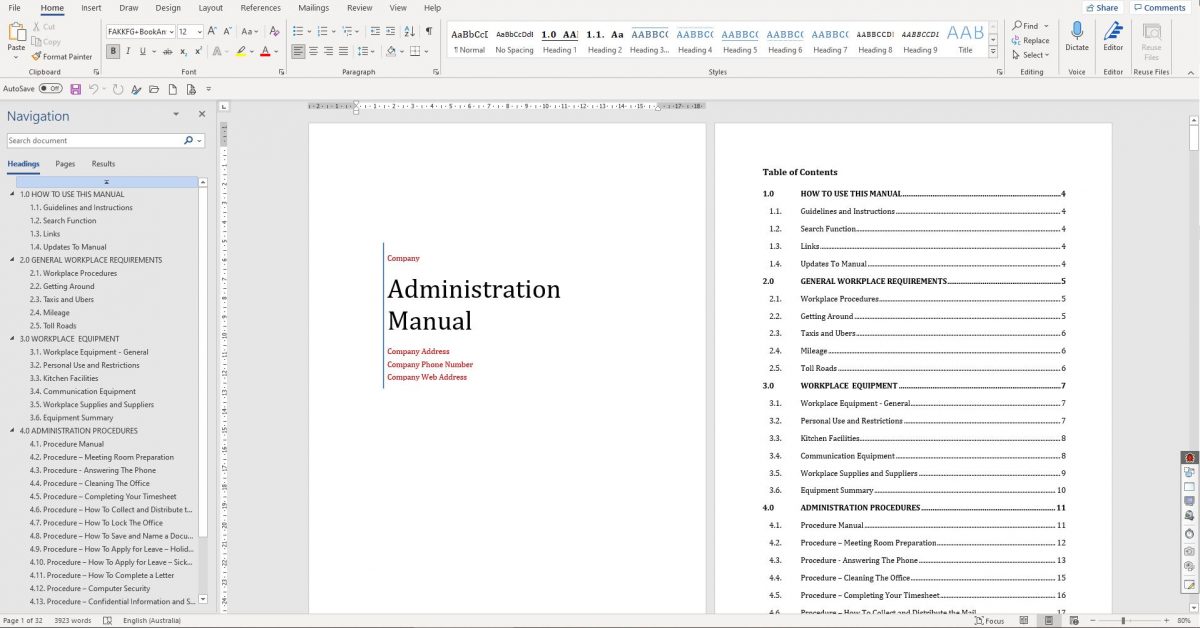 Organization Manual Template + Free Bonuses