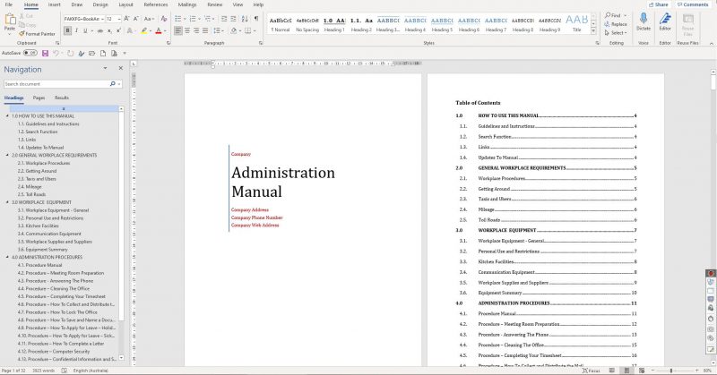 Organization Manual Template + Free Bonuses