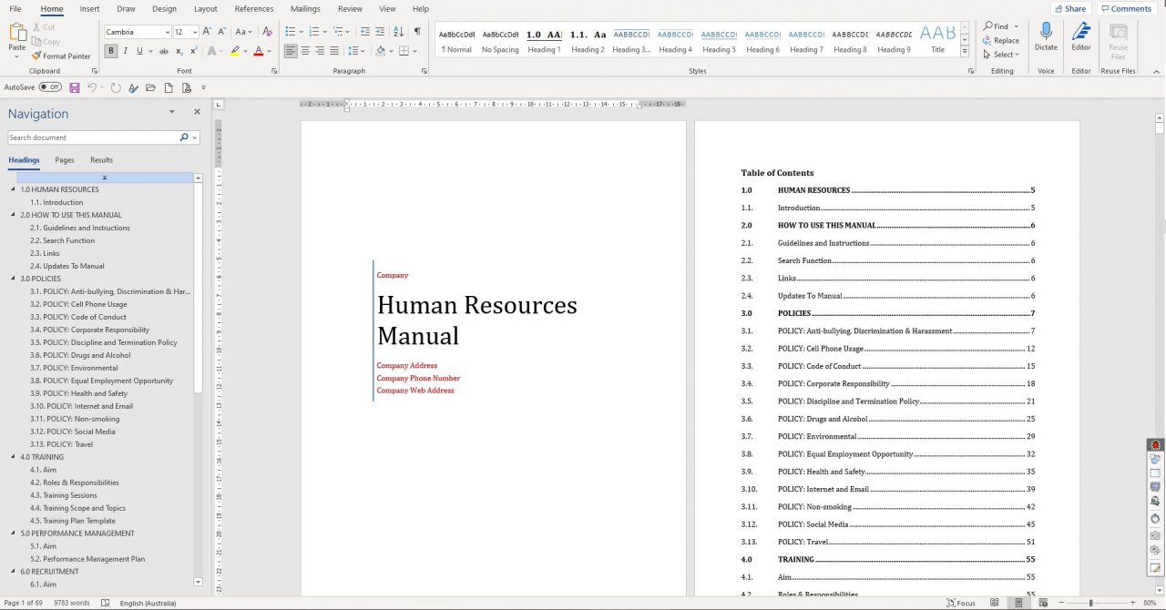 Organization Manual Template + Free Bonuses