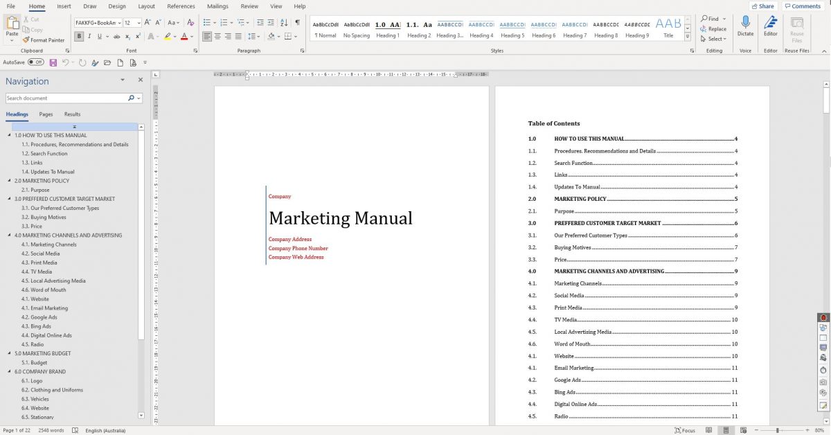 Organization Manual Template + Free Bonuses