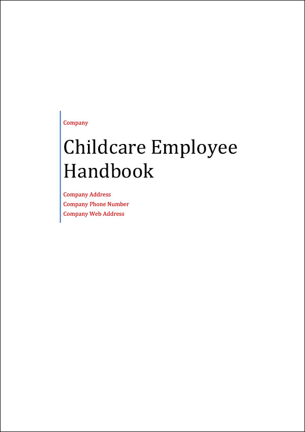 Childcare Employee Handbook Template Improve Immediately