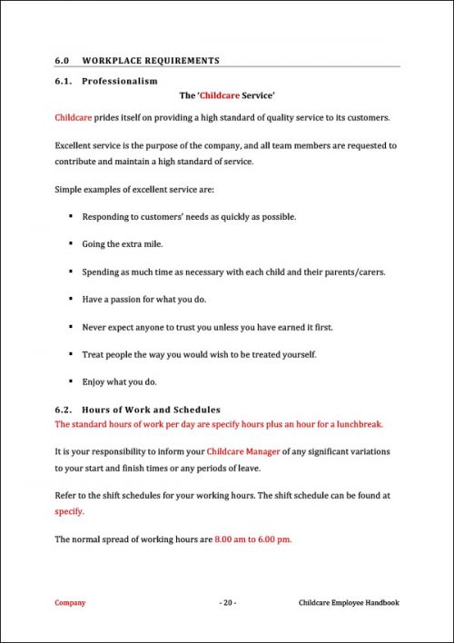 Childcare Employee Handbook Template | Improve Childcare Fast